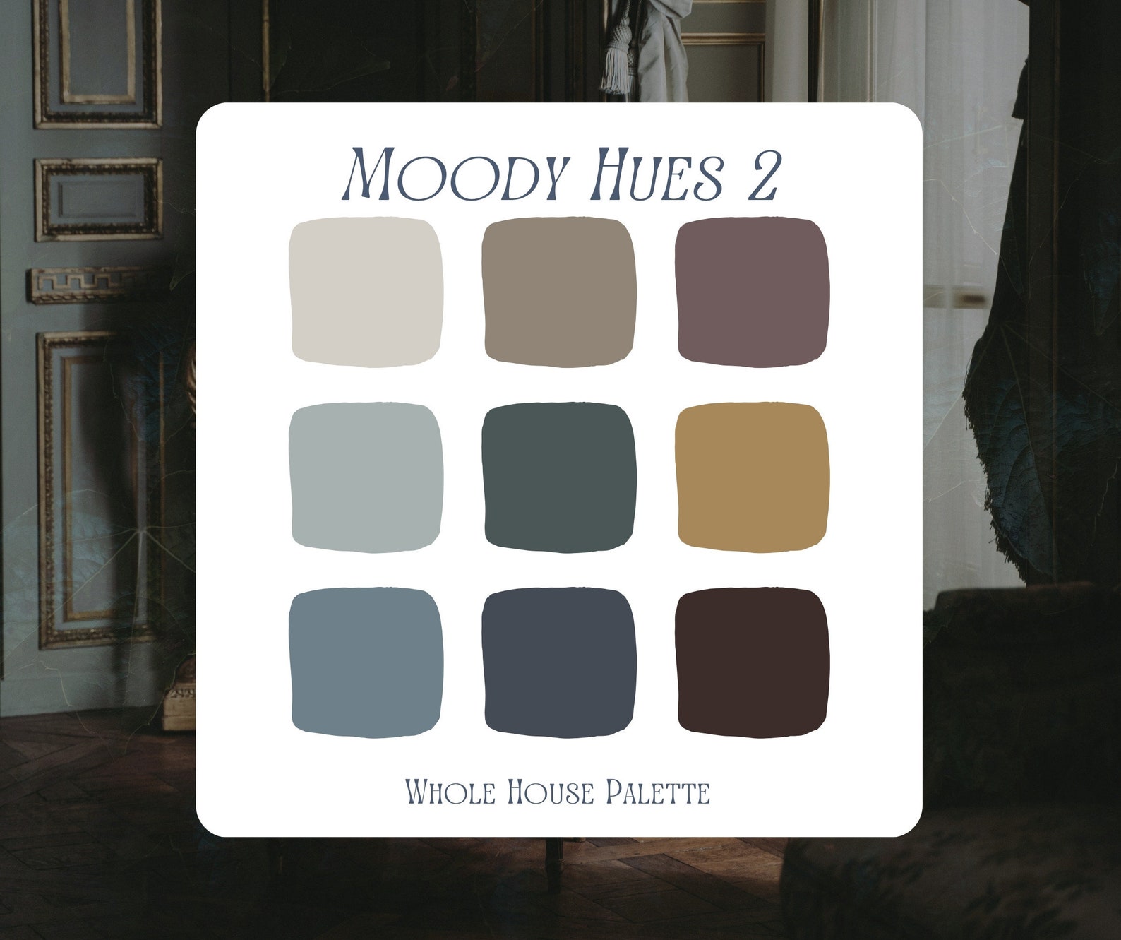 Interior Paint Palette Moody Darks 2, Benjamin Moore, Dark Pewter, Best ...