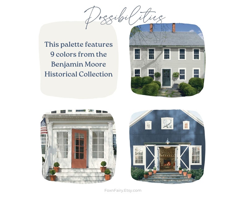 Front Door Paint Palette: Benjamin Moore Historical Colors (PDF) - Etsy