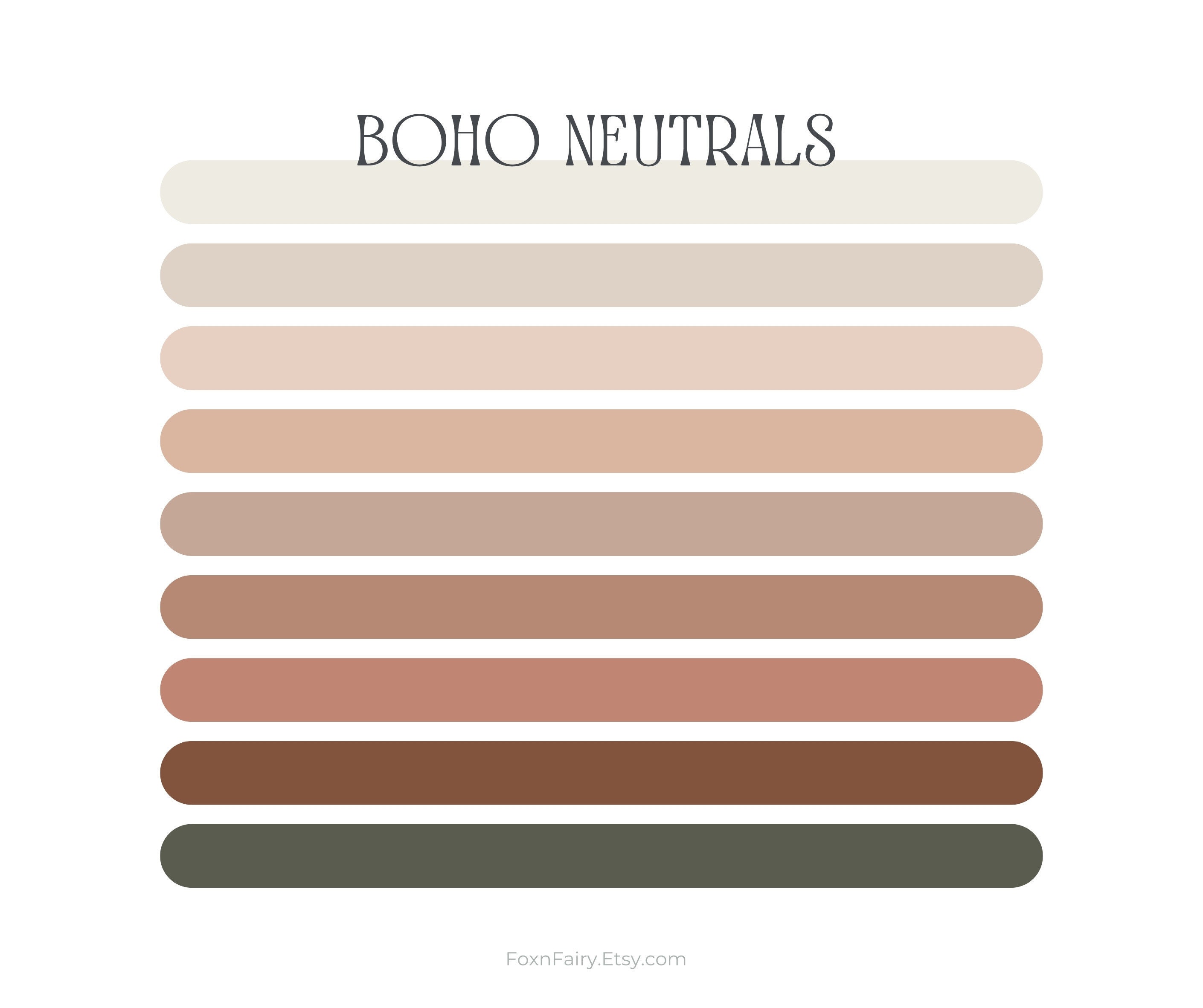 Boho Neutral Paint Palette: Benjamin Moore Whole House Colors (PDF ...