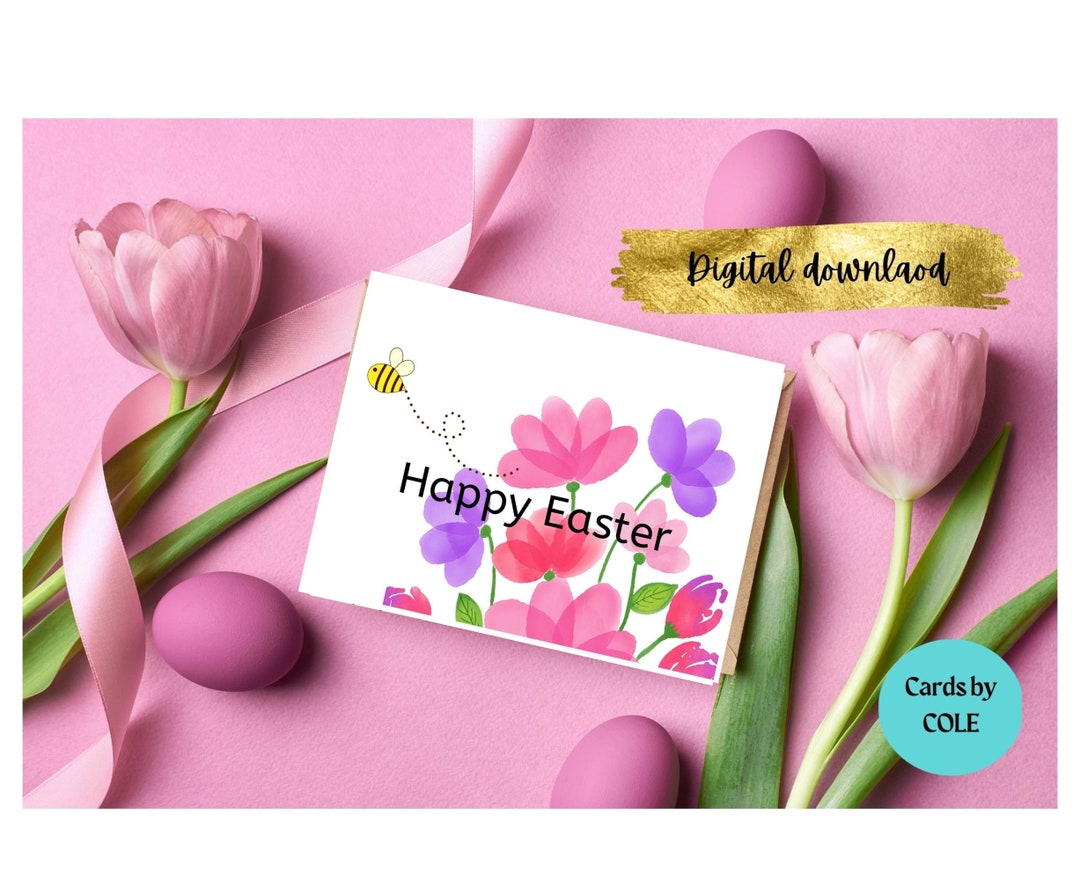 Floral Easter Card , Digital Download ,easter Greeting Card, 5x7 ...