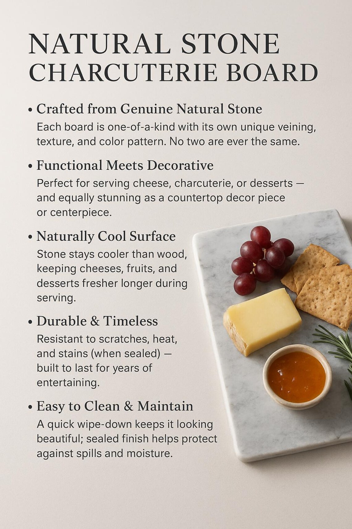 Natural Soapstone Board - Cheese & Charcuterie Board - Decorative ...