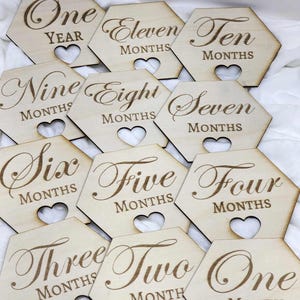 Milestone Wood, Milestone Cards, Wood Milestone Cards, Birth ...