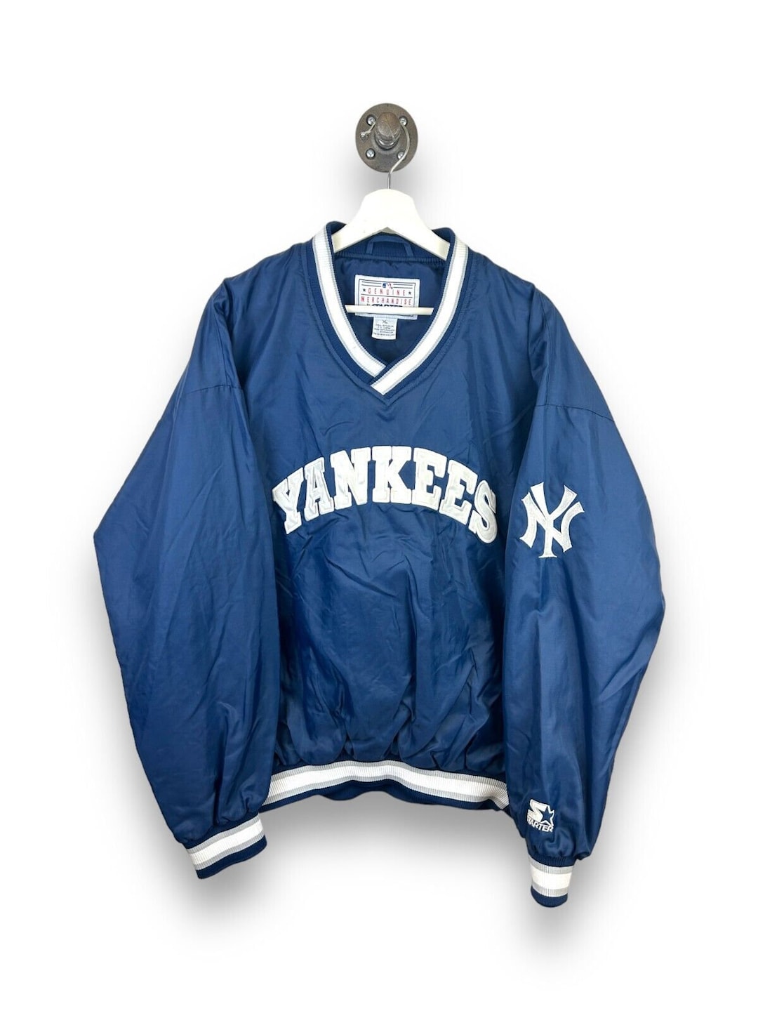 Vintage 90s New York Yankees MLB Starter Pullover Windbreaker Jacket ...
