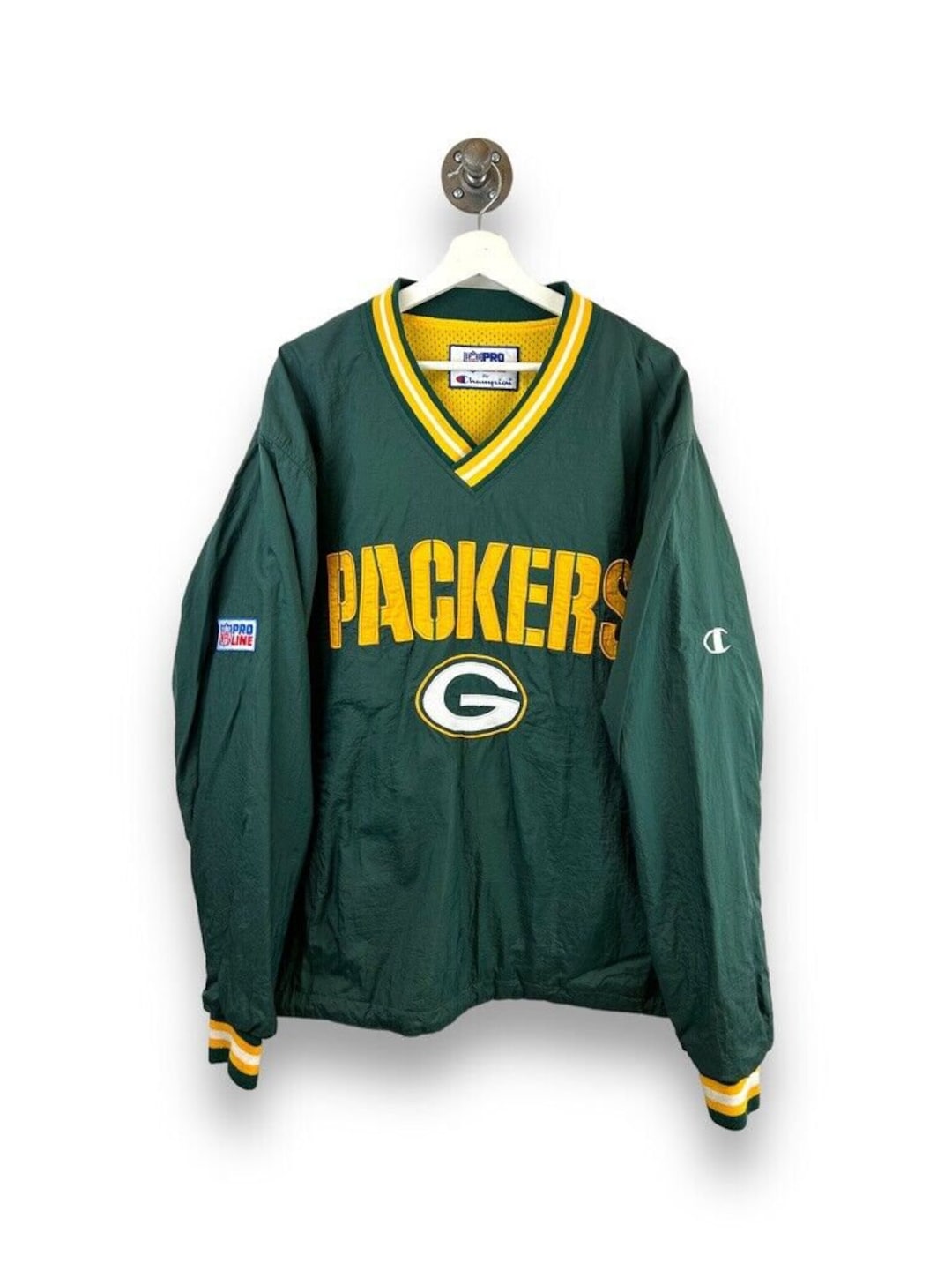 Vintage 90s Green Bay Packers Champion Pro Line Pullover Jacket Size XL ...