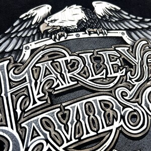 Vintage 1993 Harley Davidson Eagle Crest Front & Back Graphic T-shirt ...