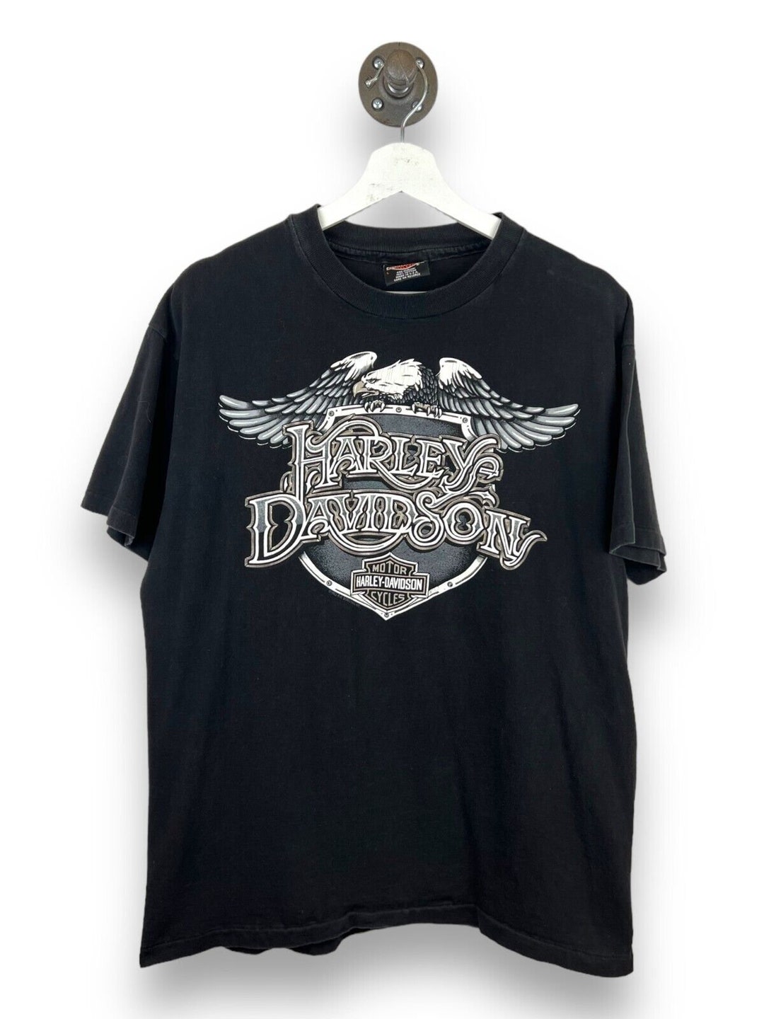 Vintage 1993 Harley Davidson Eagle Crest Front & Back Graphic T-shirt ...
