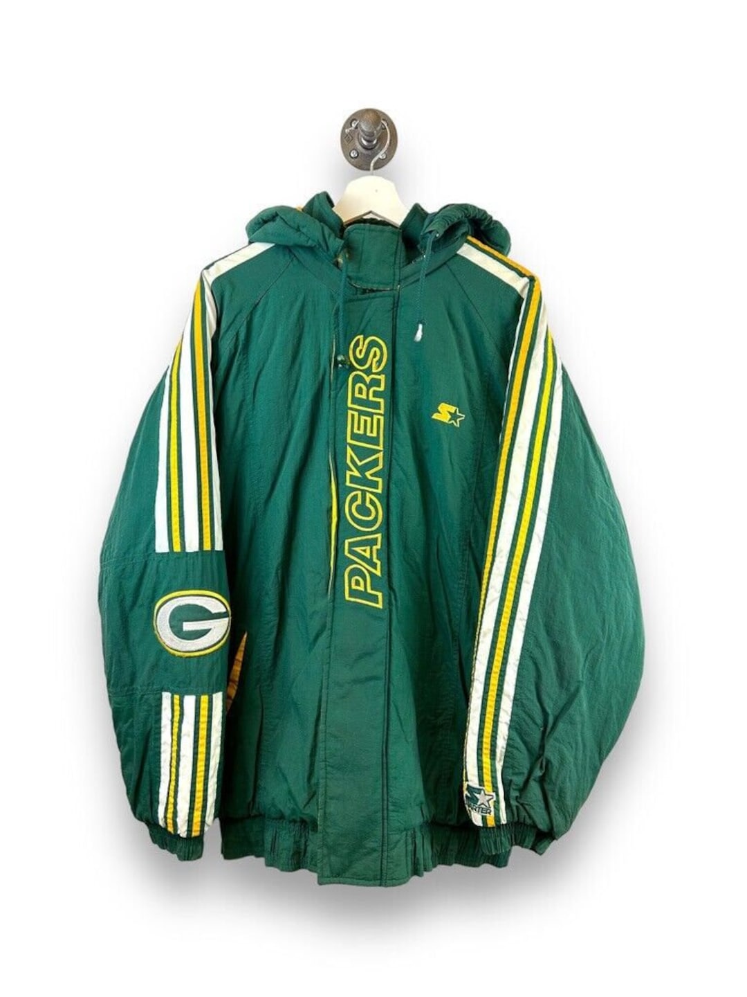 Vintage 90s Green Bay Packers Insulated Starter NFL Pro Line Nylon ...