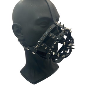 Silver Spiked Classic Hardware Human Face Muzzle - Etsy