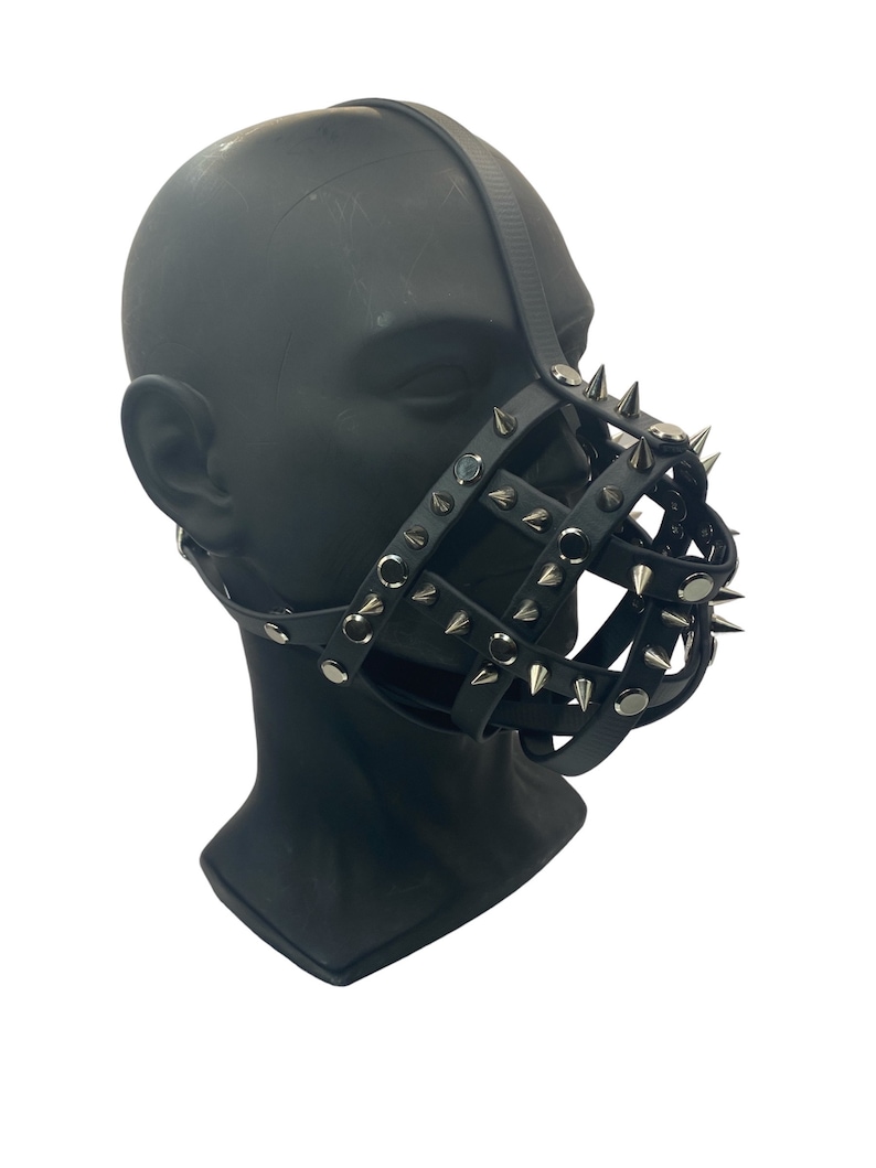 Silver Spiked Classic Hardware Human Face Muzzle - Etsy