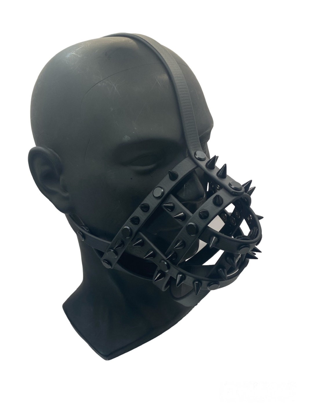 Matte Black Spiked Classic Hardware Human Face Muzzle - Etsy