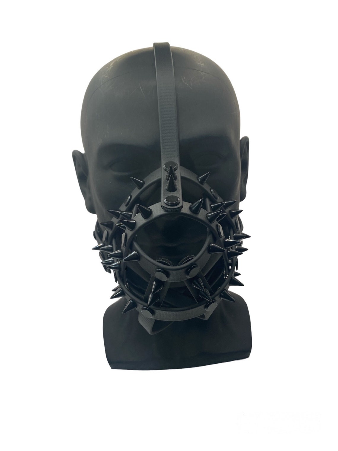 Matte Black Spiked Classic Hardware Human Face Muzzle - Etsy