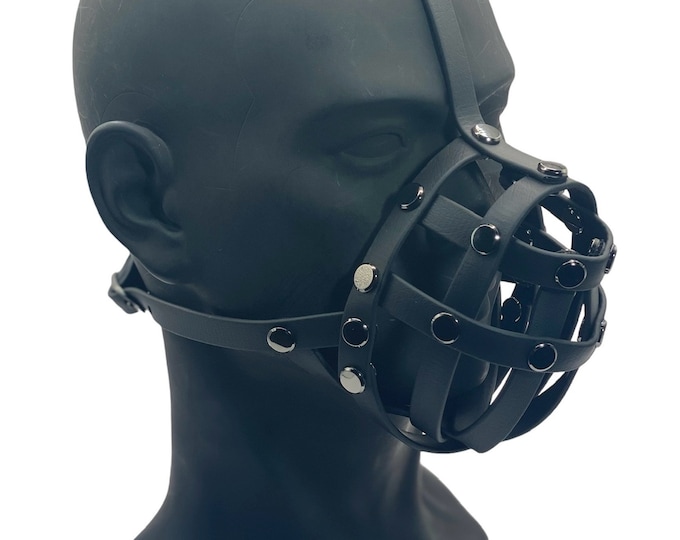 Black Biothane Premium Hardware Human Muzzle - Etsy