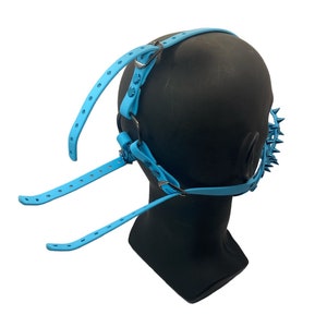 Blue Spiked Classic Hardware Petplay Face Muzzle - Etsy