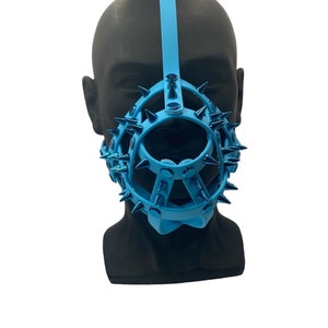 Blue Spiked Classic Hardware Petplay Face Muzzle - Etsy