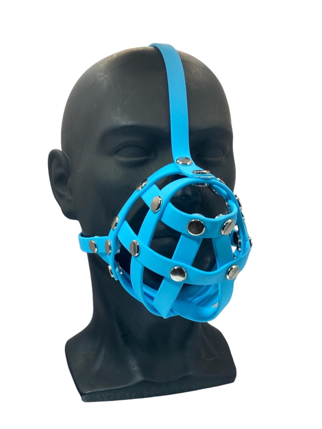 Light Blue Biothane Premium Hardware Human Face Muzzle - Etsy