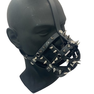 Silver Spiked Classic Hardware Human Face Muzzle - Etsy