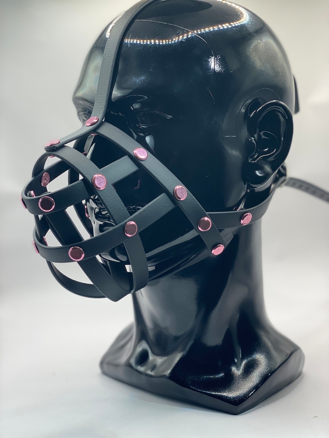 Pink Classic Hardware Petplay Face Muzzle - Etsy