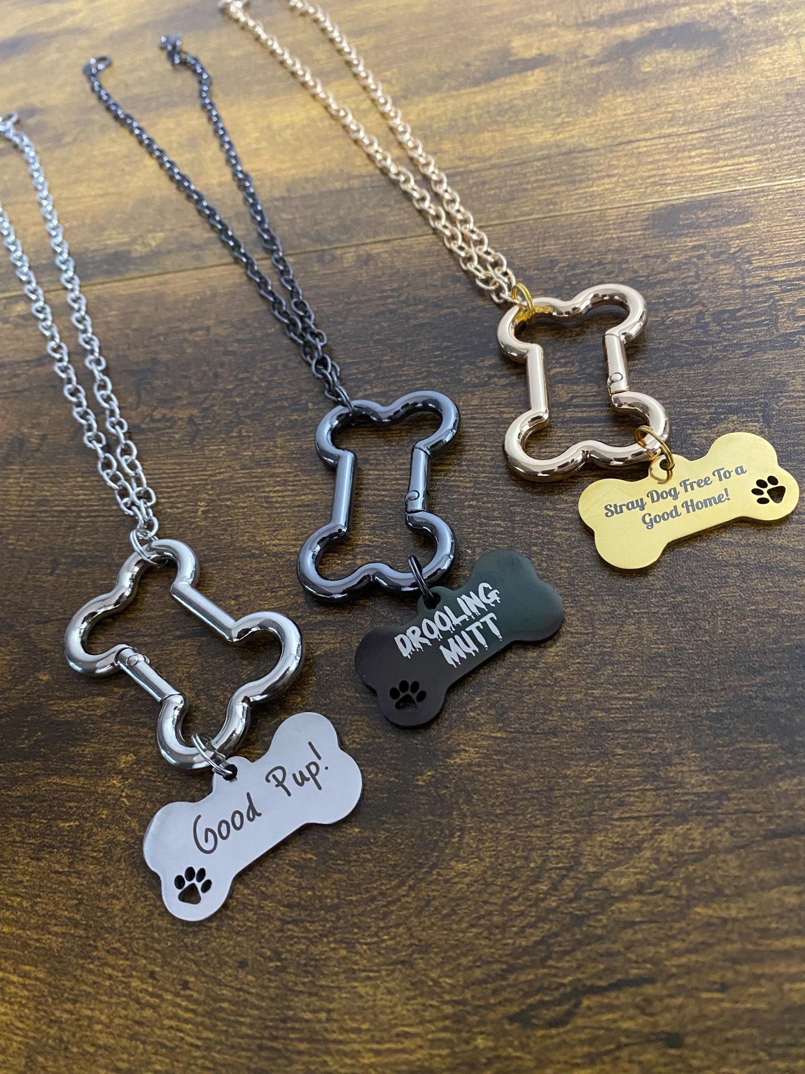 Custom Dog Bone Stainless Steel Tag Necklace - Etsy