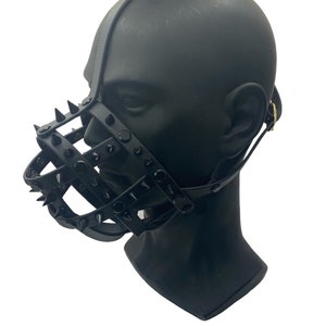 Matte Black Spiked Classic Hardware Human Face Muzzle - Etsy