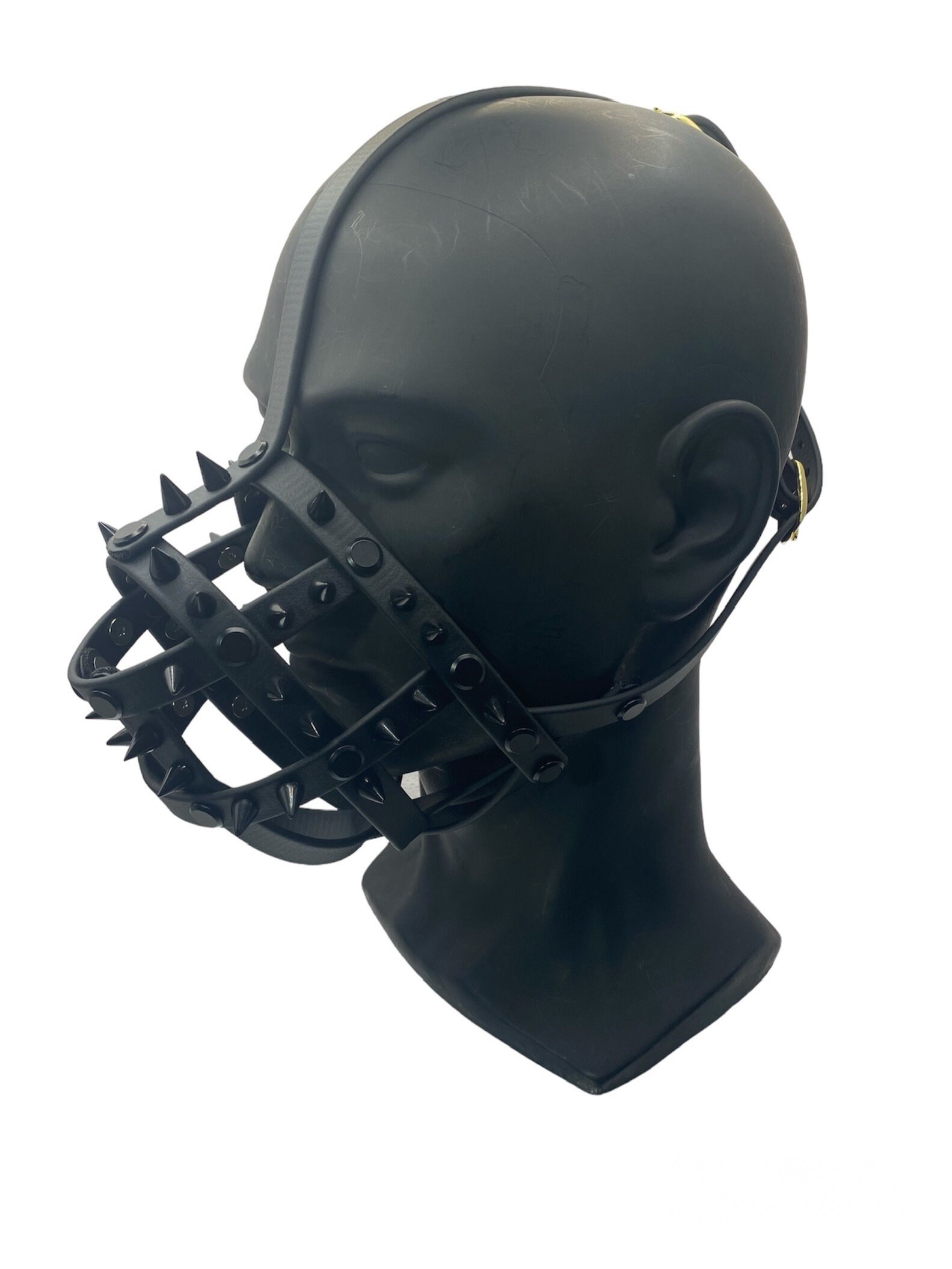 Matte Black Spiked Classic Hardware Human Face Muzzle - Etsy