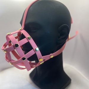 Pastel Pink Biothane Premium Hardware Human Face Muzzle - Etsy