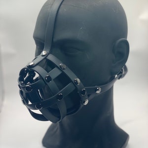 Black Biothane Premium Hardware Human Muzzle - Etsy