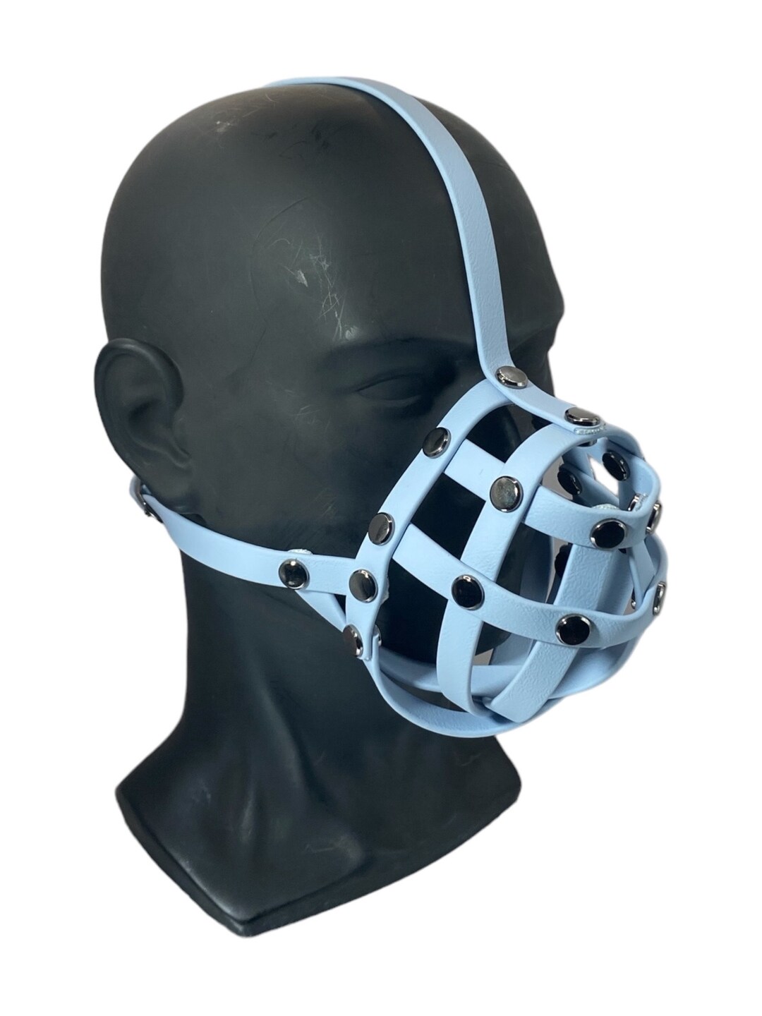 Pastel Blue Biothane Premium Hardware Human Face Muzzle - Etsy
