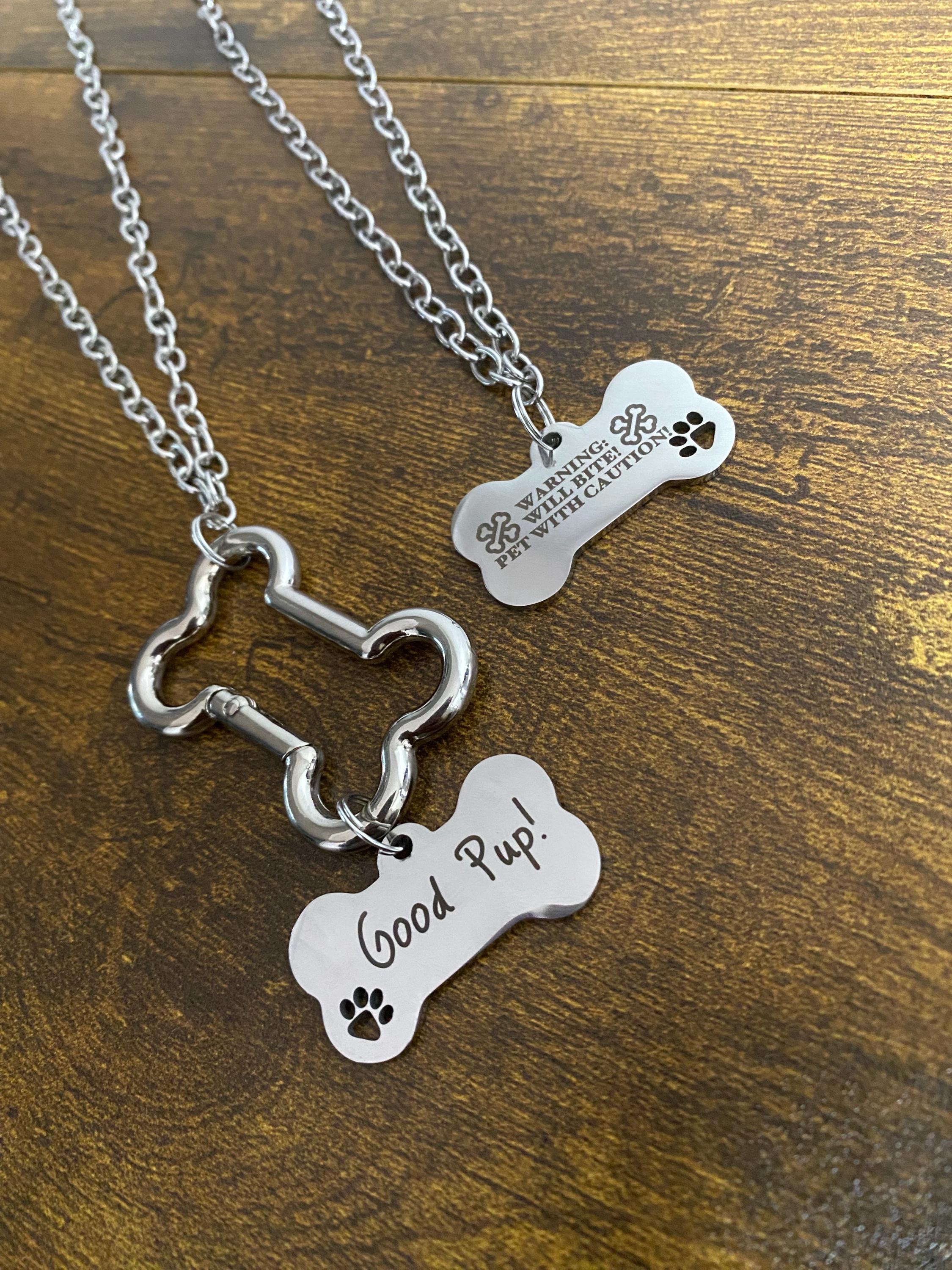 Custom Dog Bone Stainless Steel Tag Necklace - Etsy