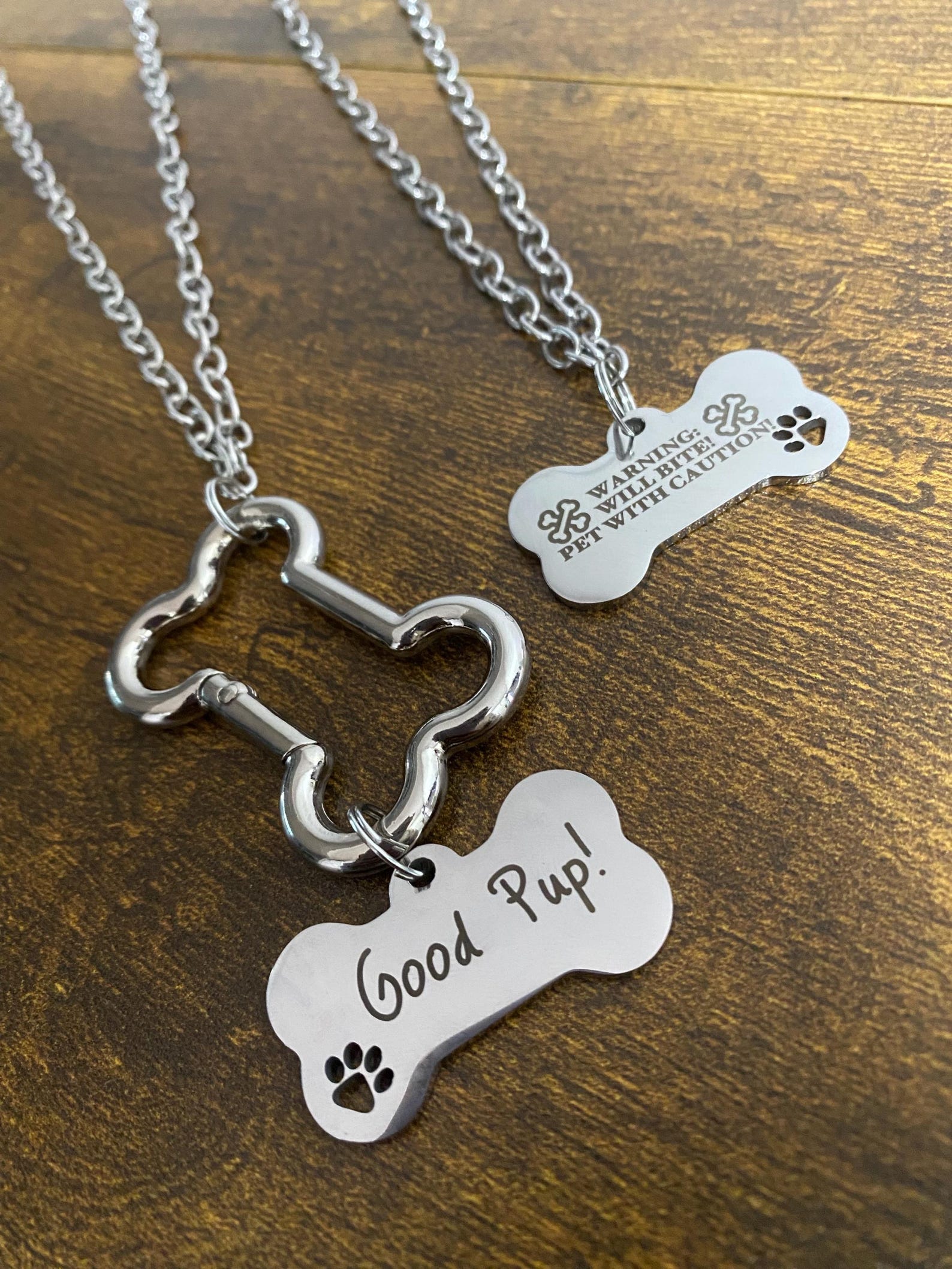 Custom Dog Bone Stainless Steel Tag Necklace - Etsy