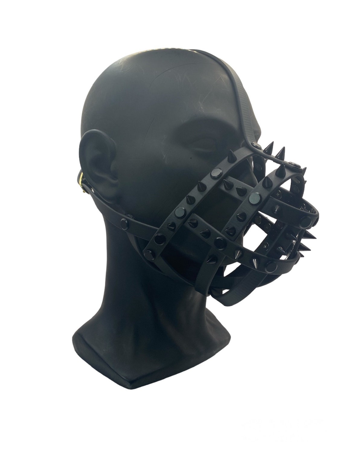 Matte Black Spiked Classic Hardware Human Face Muzzle - Etsy