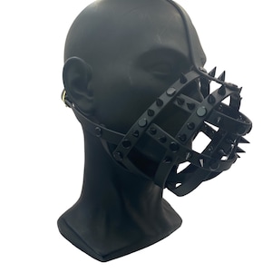 Matte Black Spiked Classic Hardware Human Face Muzzle - Etsy