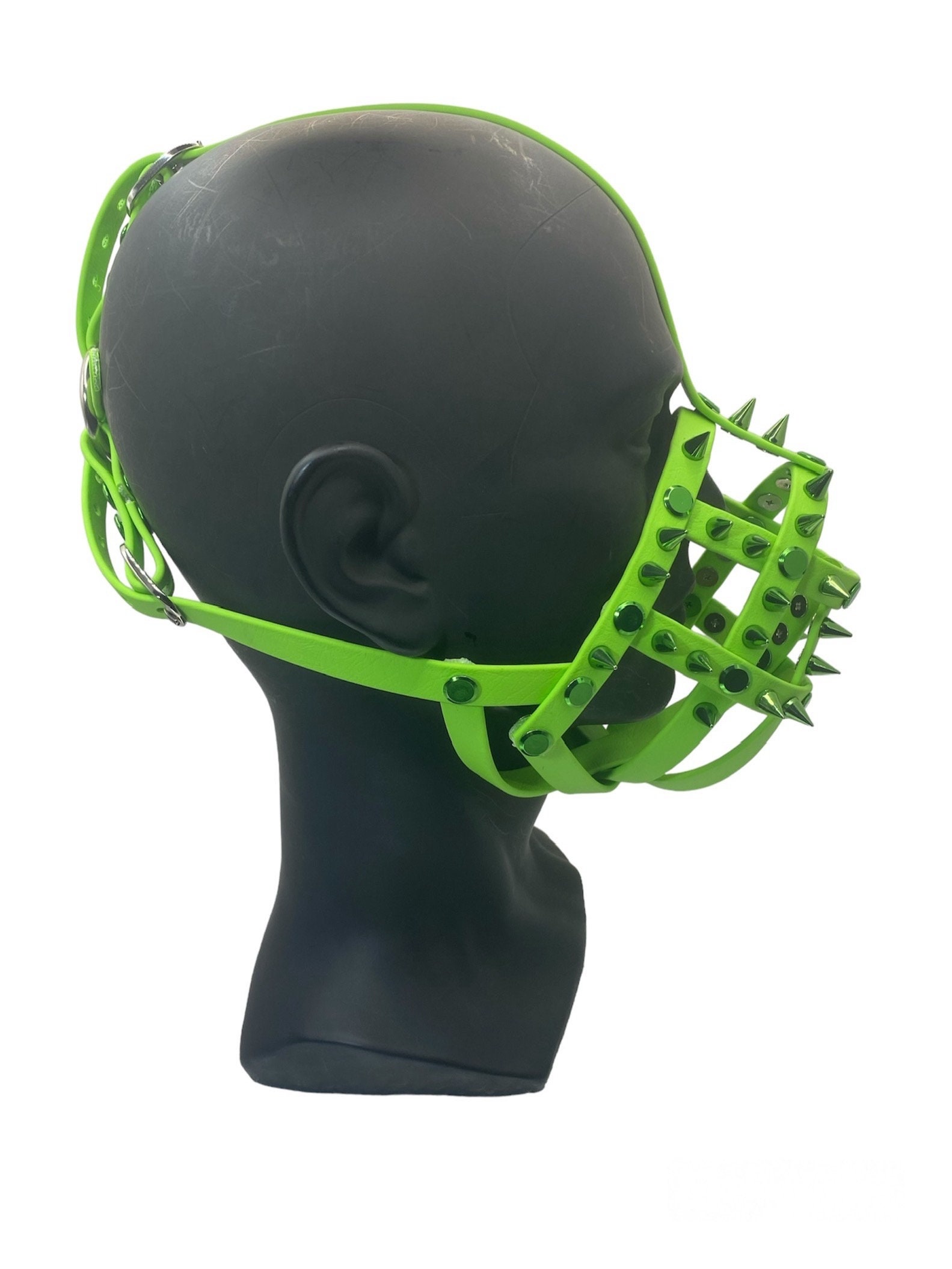 Green Spiked Classic Hardware Human Face Muzzle - Etsy
