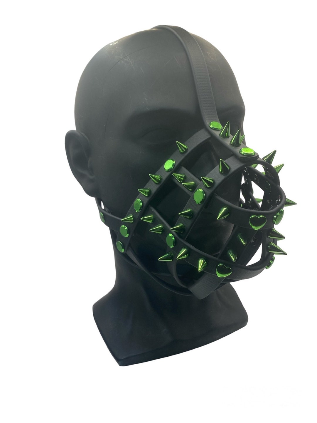 Green Spiked Classic Hardware Human Face Muzzle - Etsy