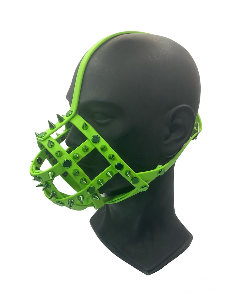 Green Spiked Classic Hardware Human Face Muzzle - Etsy