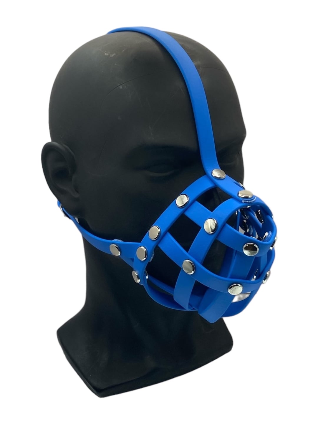 Blue Biothane Premium Hardware Human Face Muzzle - Etsy