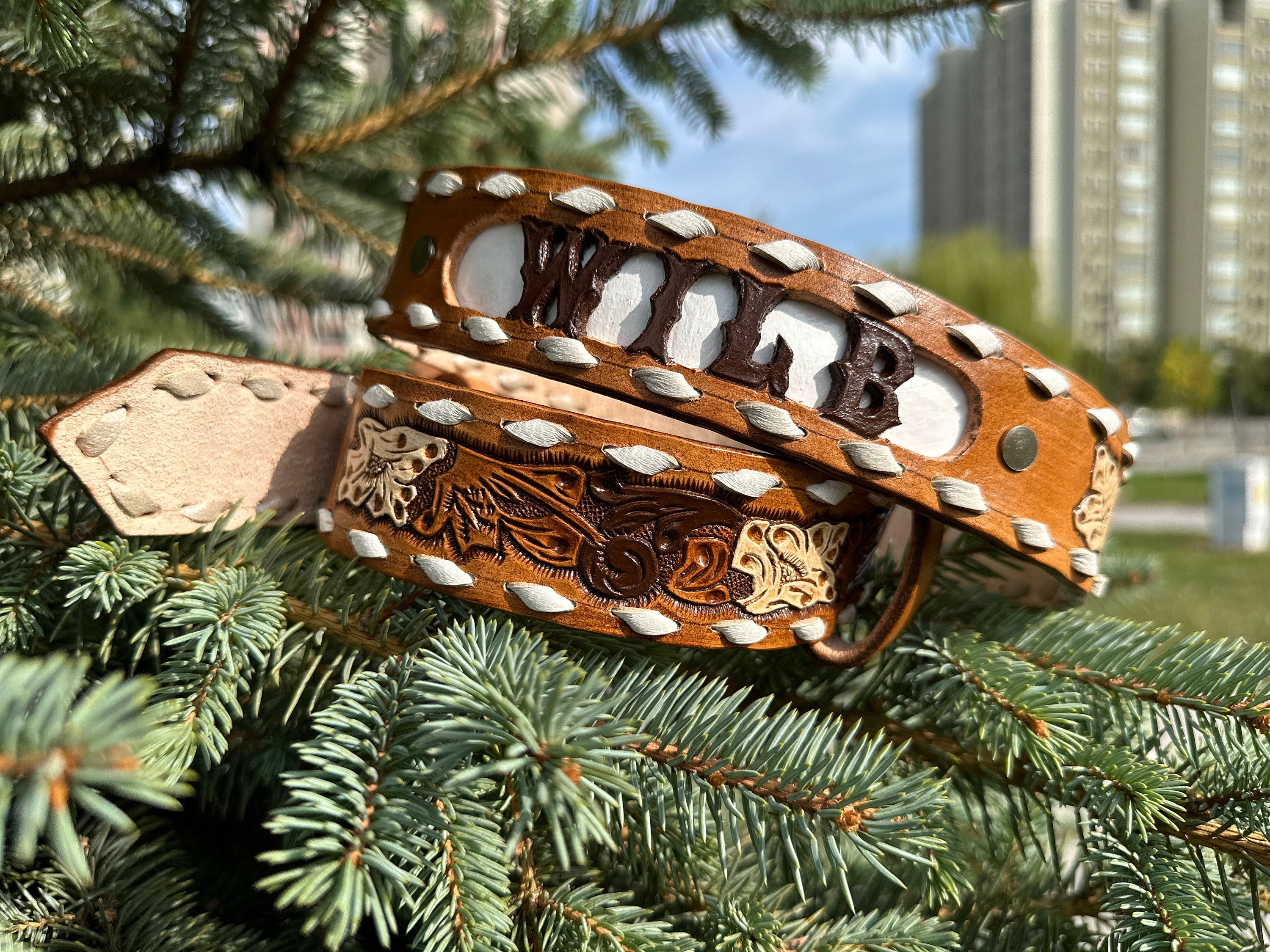 Personalized Hand Tooled Leather Western Belt, Personal Brand Belt ...