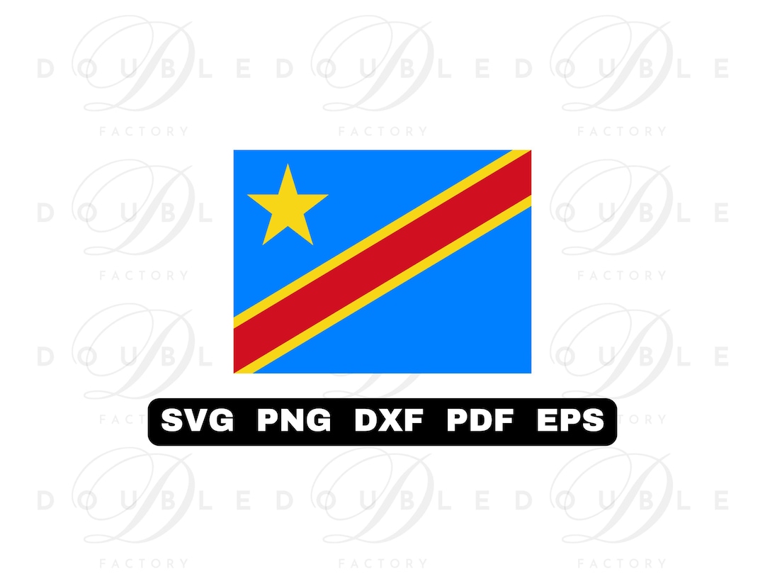 Congo Kinshasa Flag | Svg Png Dxf Eps Pdf - Vector Graphic Design ...