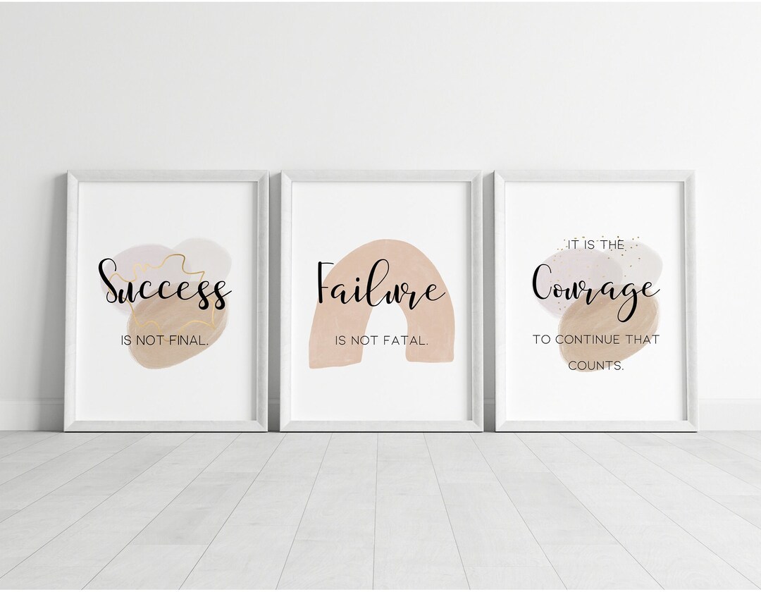 Success,failure,courage Inspirational Life Quote. Neutral Tone Abstract ...