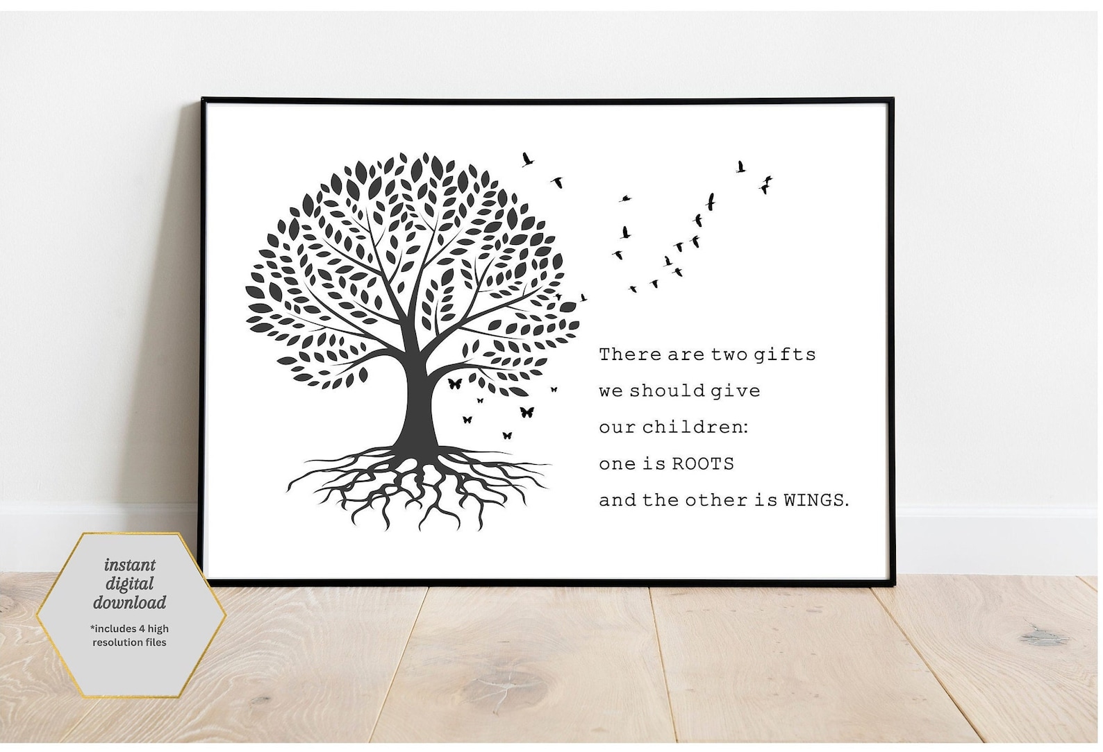 Tree of Life Roots and Wings Quote Printable Wall Art. New Parent ...