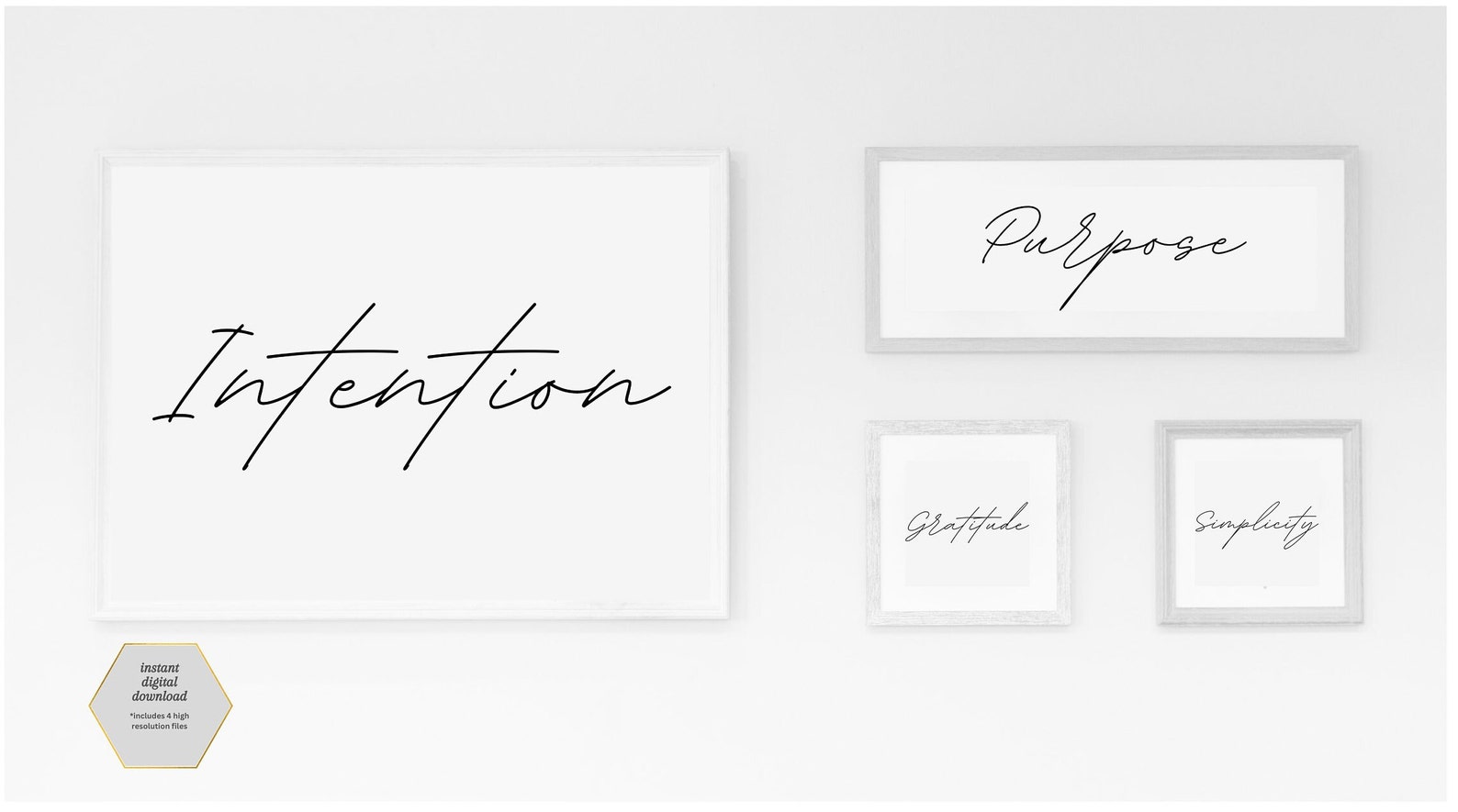 Set of 4 Minimalism Inspired Quote Printable Wall Art. Words of ...
