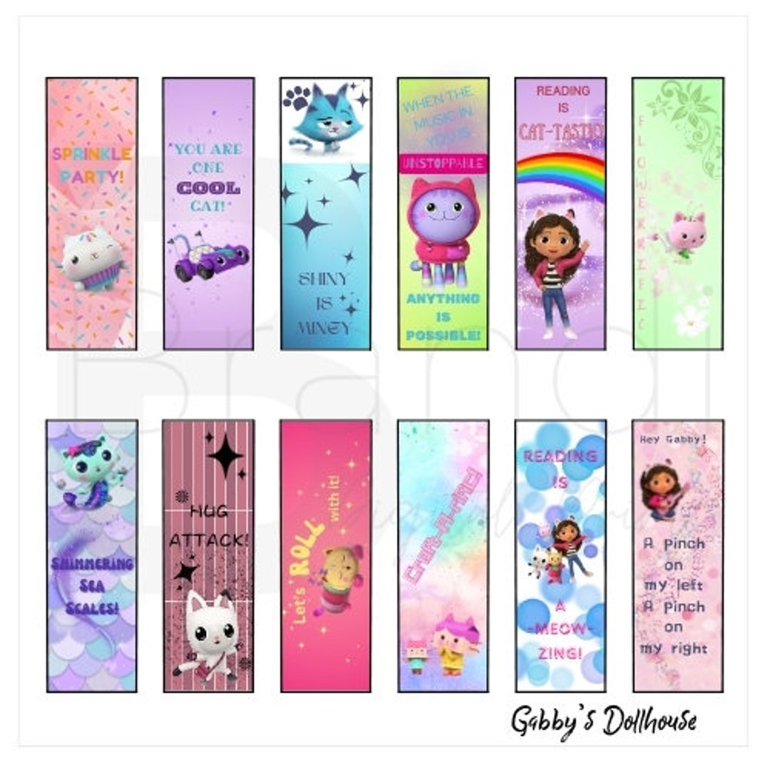 Gabby's Dollhouse Printable Bookmarks Set of 12 | Party Favors - Etsy