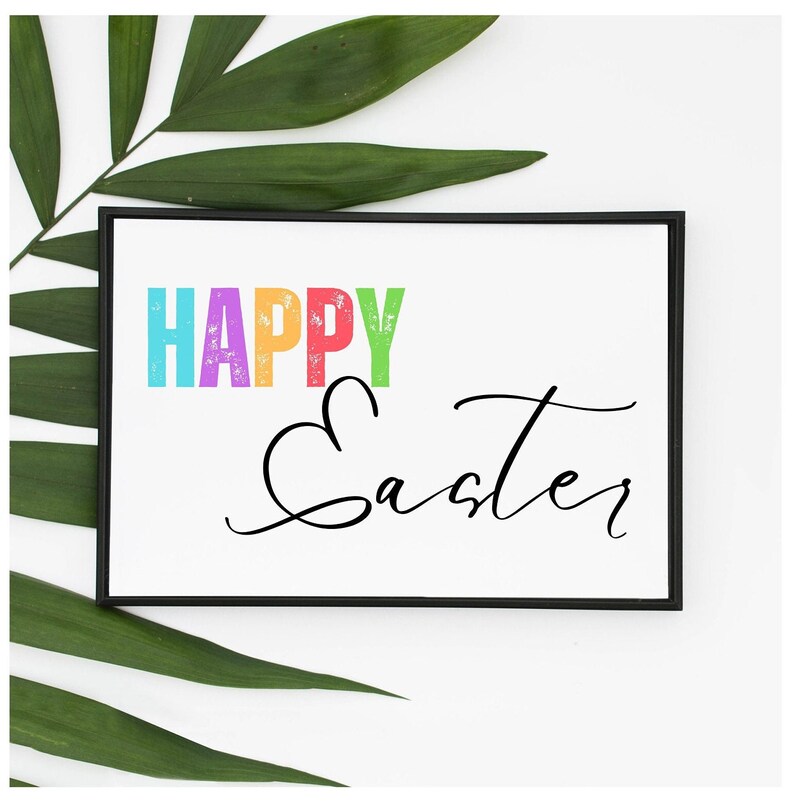 Happy Easter Printable Sign, Colourful Spring Decor (digital Download ...