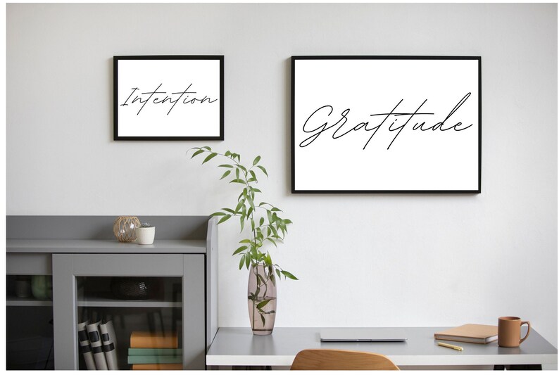Minimalism Quote Print Set, Intention, Purpose, Gratitude (digital ...