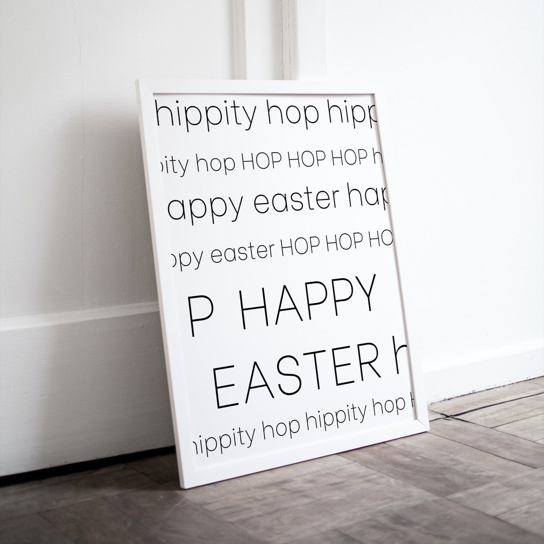 Minimalist Easter Sign, Hippity Hop Quote Art (digital Download) - Etsy