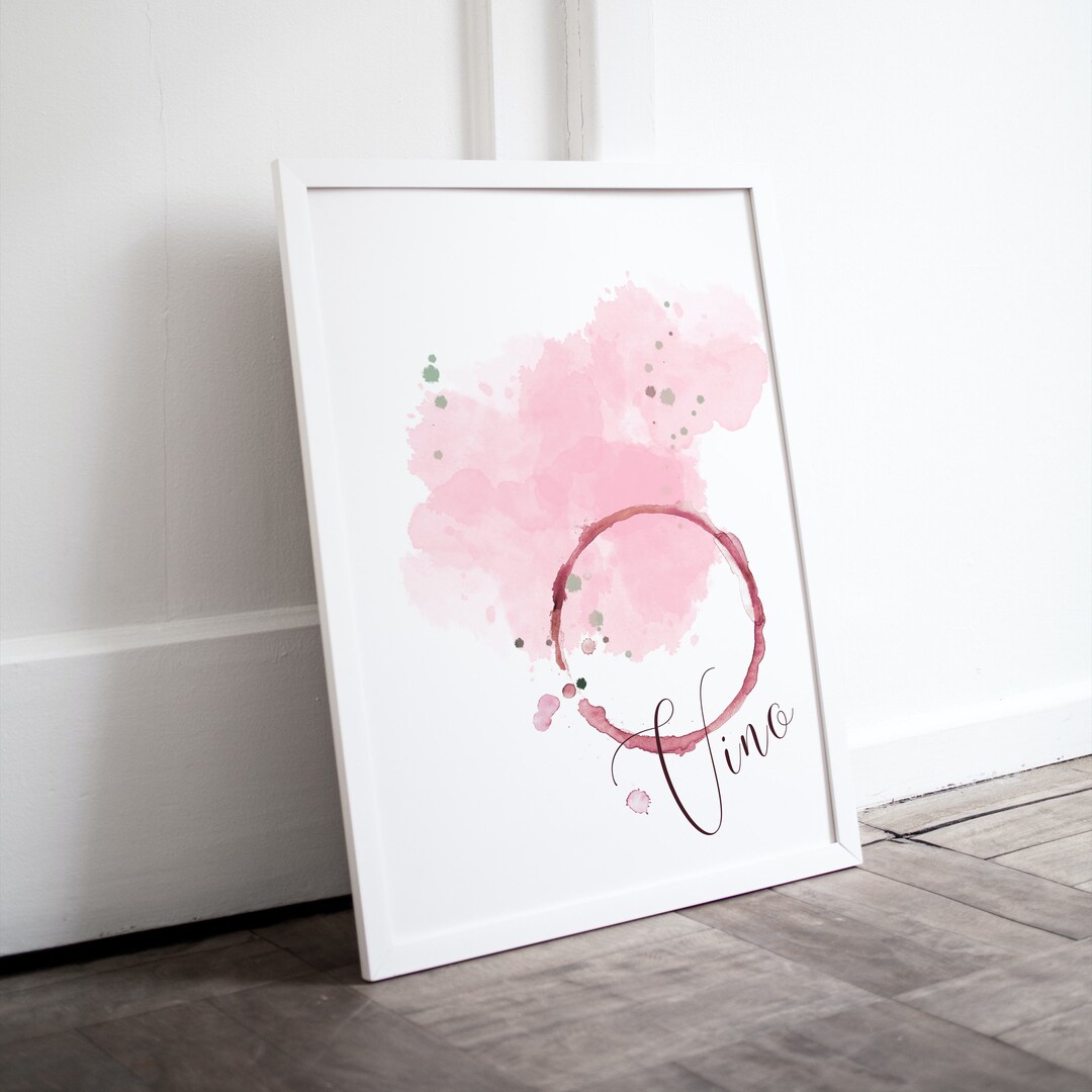 Wine Stain Watercolour Vino Quote Printable Wall Art. Wine Lover Home ...