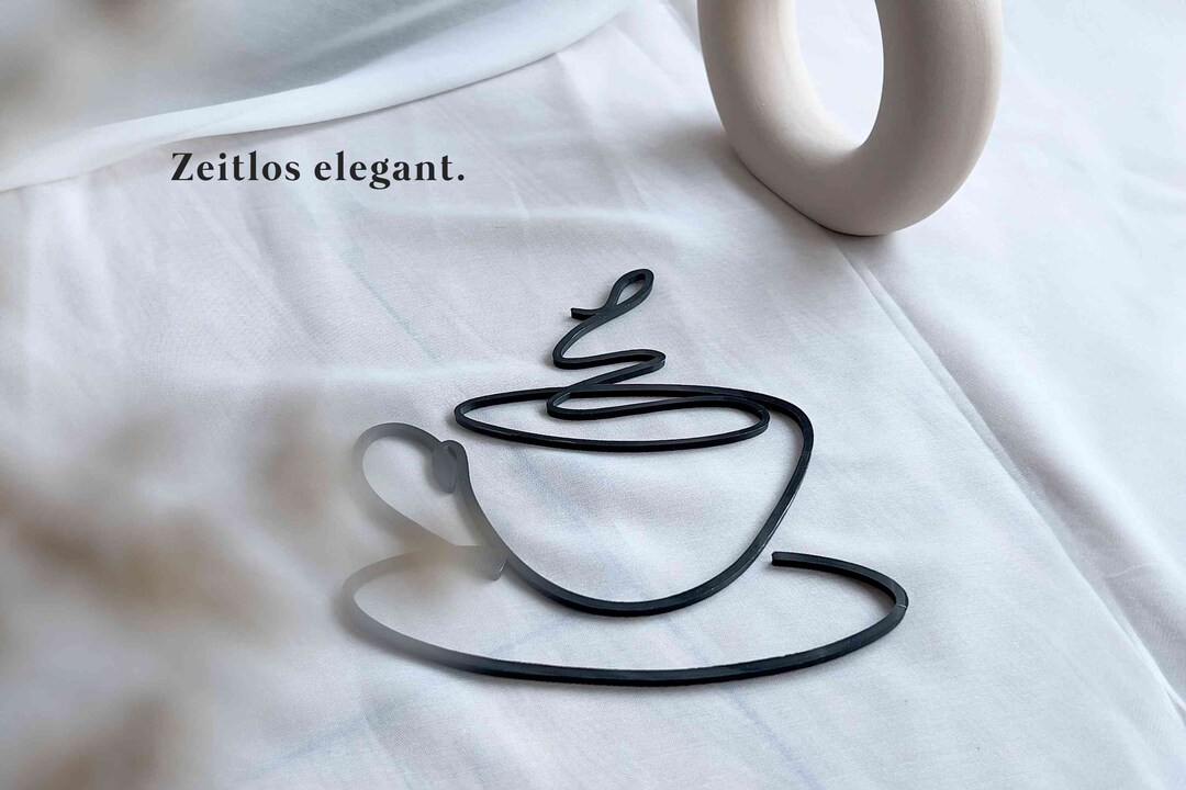 Kleine Line Art Café Wand Deko Tasse 3D Schwarze/weiße Kunst - Etsy