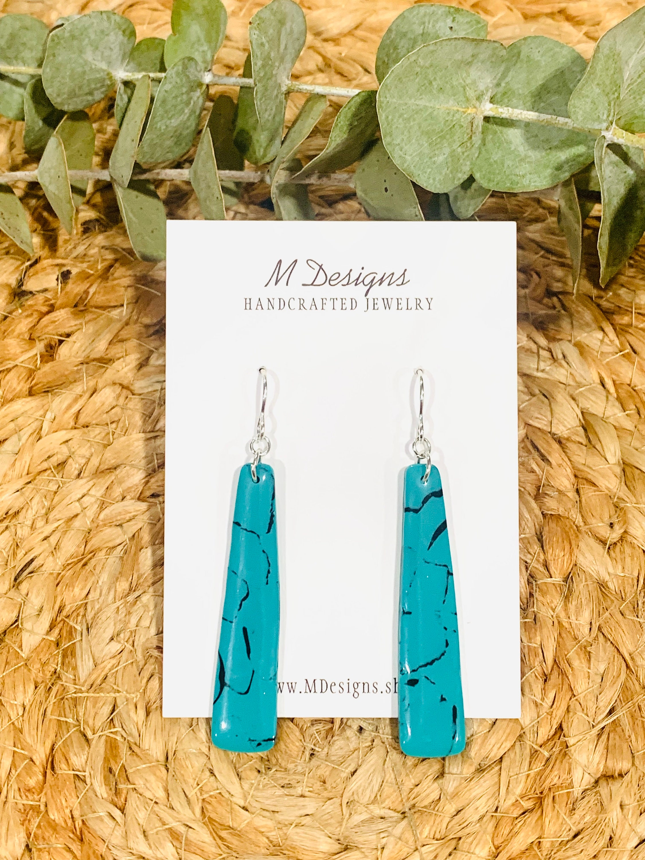 Turquoise Aztec Clay Dangle Earrings - Etsy