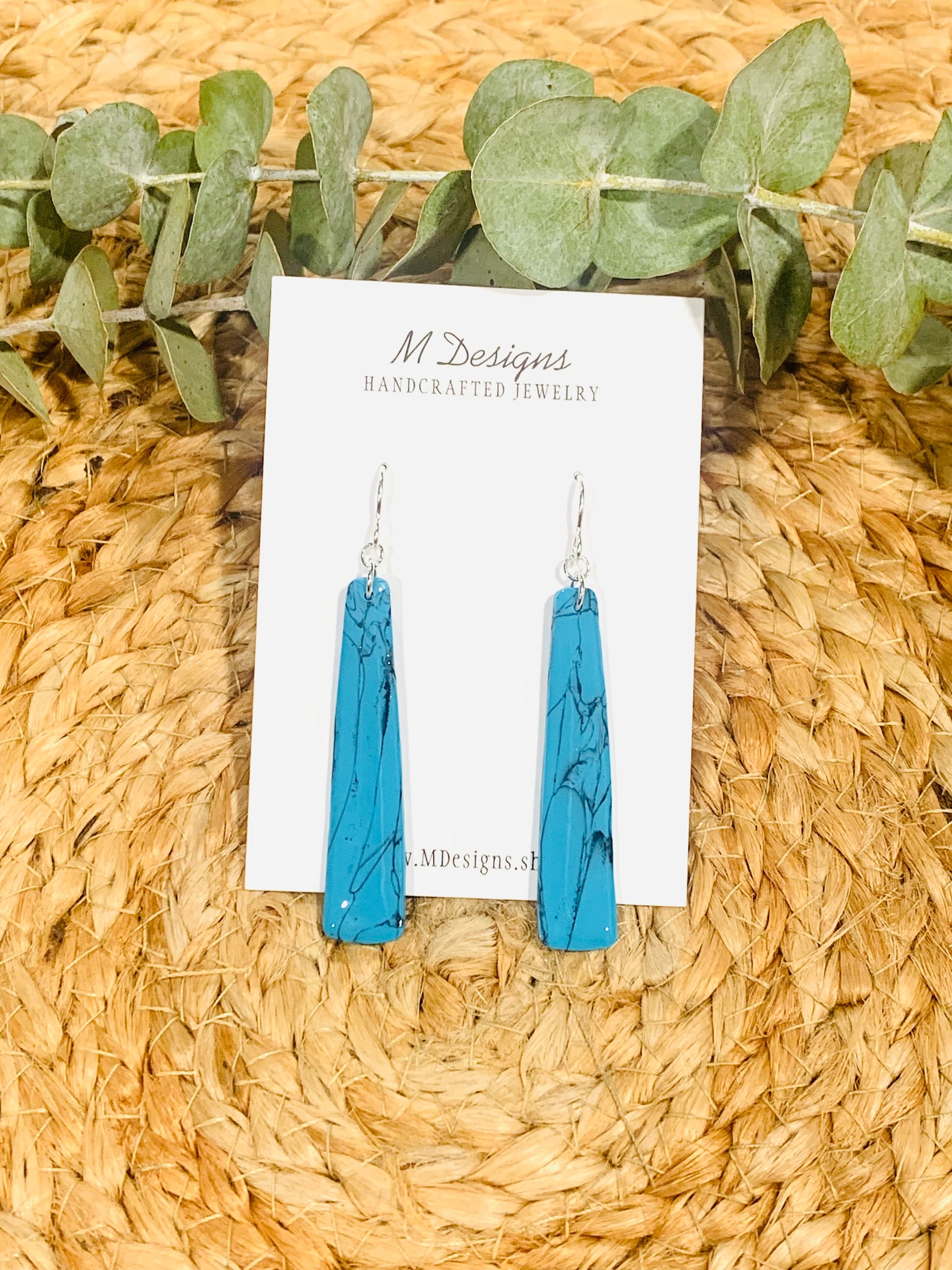 Turquoise Aztec Clay Dangle Earrings - Etsy