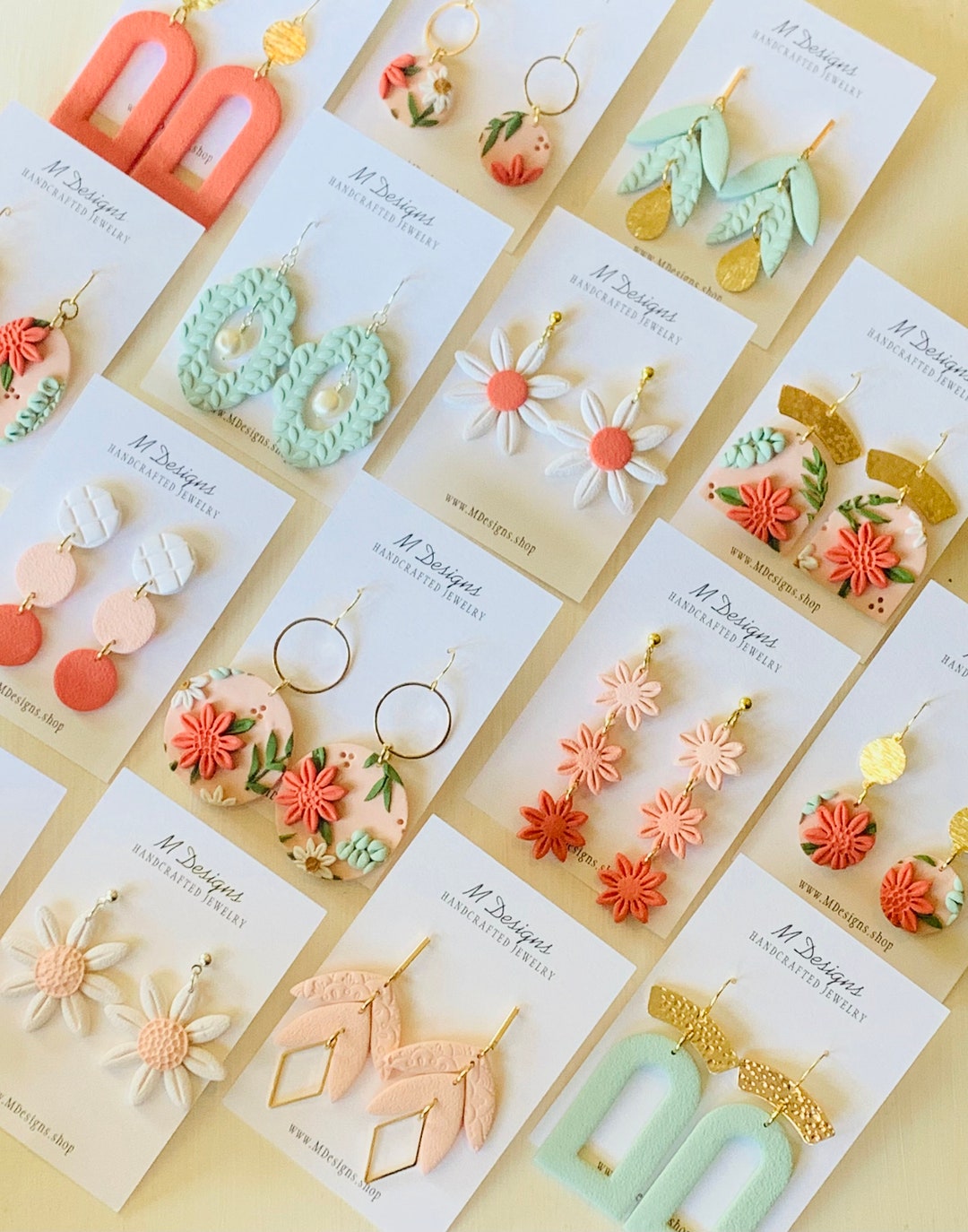 Spring Flowers (2) Clay Earrings - Etsy