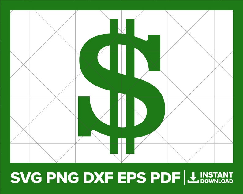 Dollar Sign SVG, Money Sign PNG, Us Dollar DXF, Money Svg, Cash ...